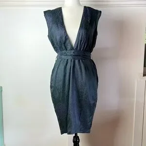 INDUSTRY | Dresses | Silk Low Cut Cocktail Dress Purple And Black With ...